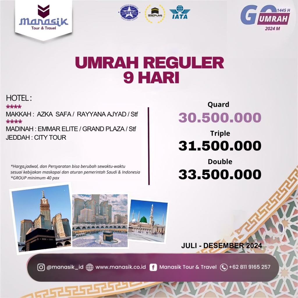 Biaya Umroh Terbaru 2024/2025 Rp 26 Jt an I Manasik Tour