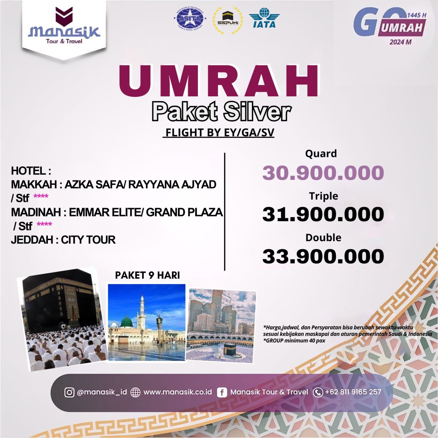 Paket Biaya Umroh 2025/2026, Mulai dari Rp 25 Jt an