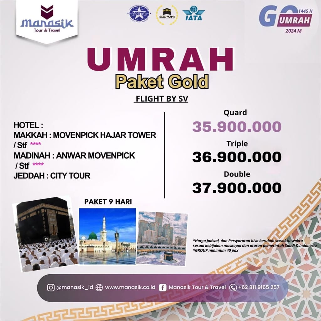 Paket Biaya Umroh 2025/2026, Mulai dari Rp 25 Jt an
