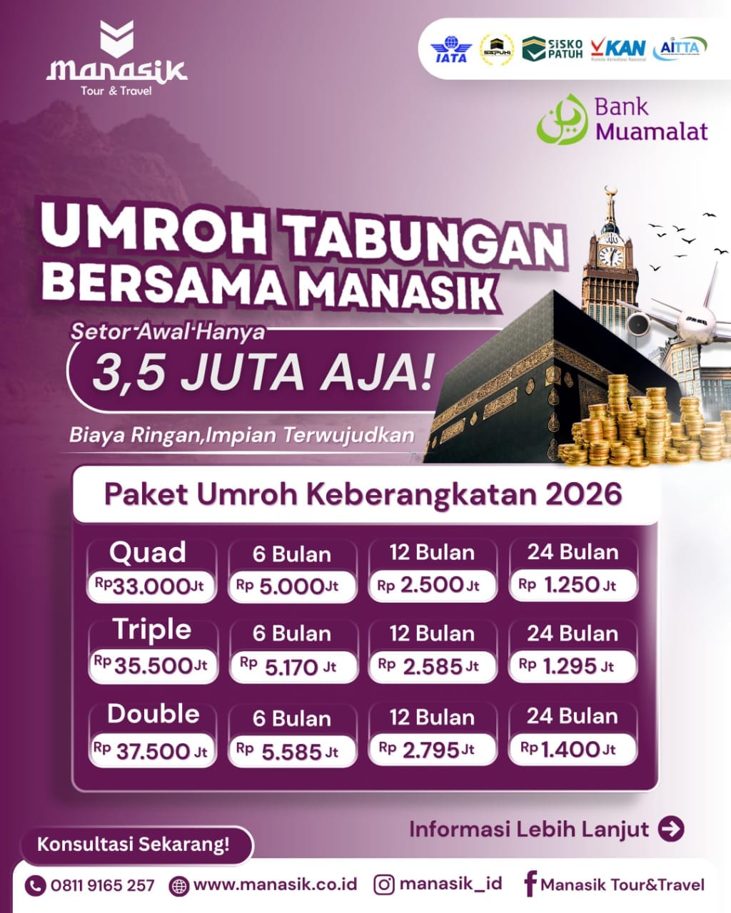 Program Tabungan Umroh Mulai 3,5 Juta Aja!